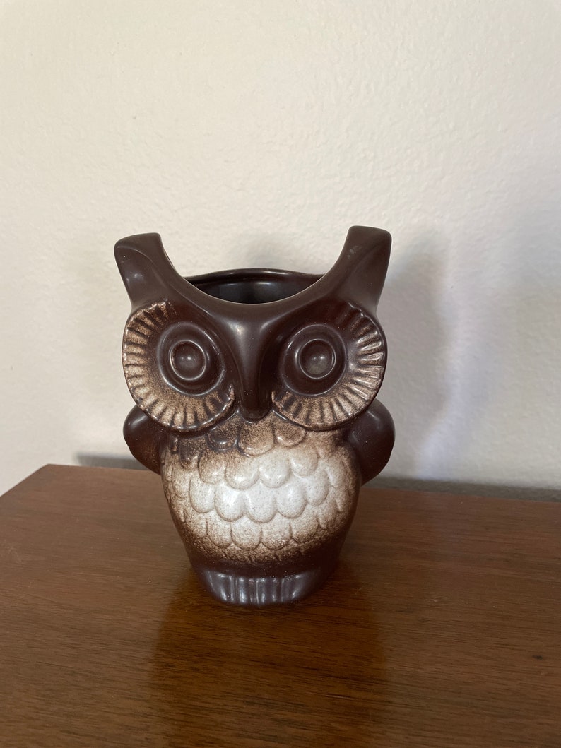 Vintage Rare Owl Planter, 1960's Howard Pierce Porcelain Pottery Brown ...