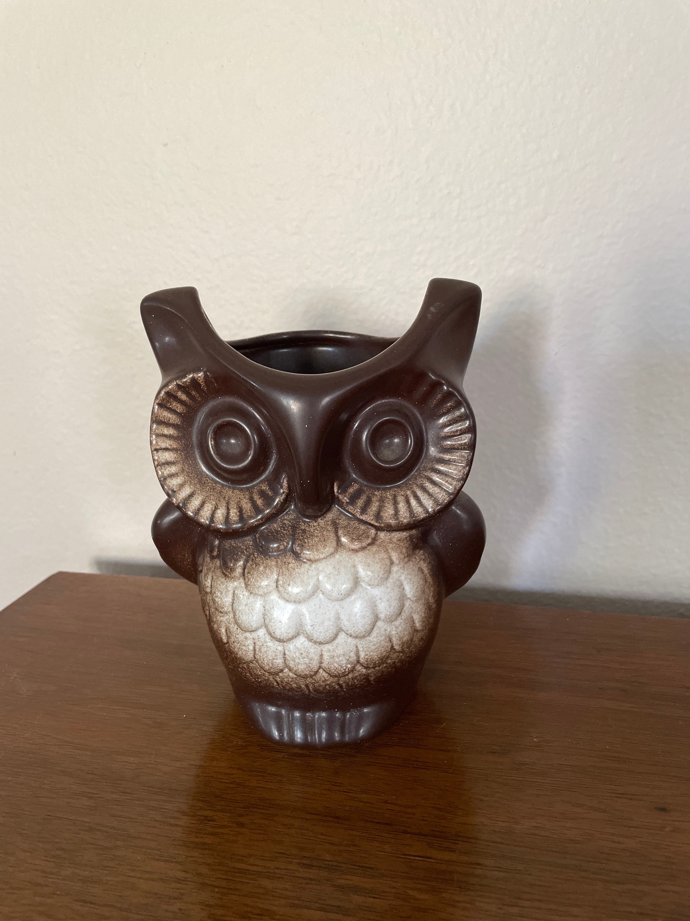 Vintage Rare Owl Planter, 1960's Howard Pierce Porcelain Pottery Brown ...