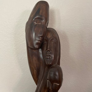 Vintage Abstract Family Statue, 1980's Ceramic Family Head Statue ...