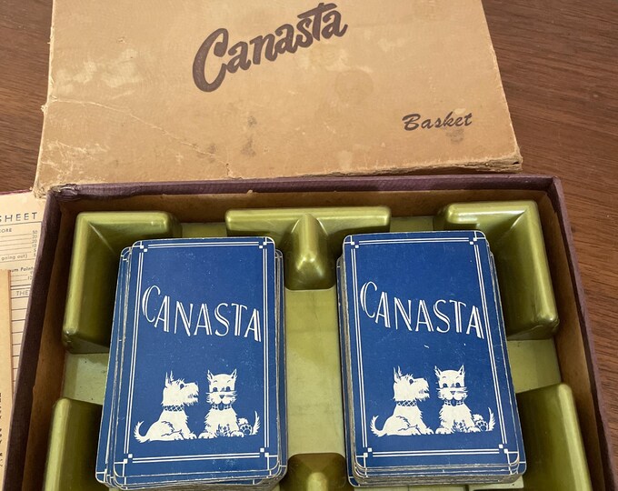 Vintage Canasta Set, Deck of Cards, 1960's Canasta Cards With Holder ...