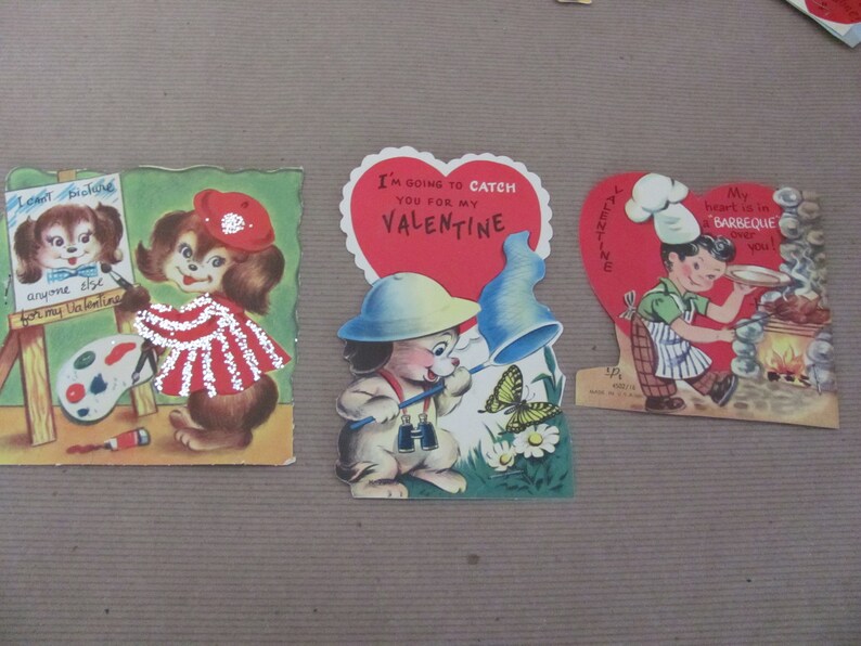 Vintage Valentine's Day Card Lot 1950's Valentine - Etsy