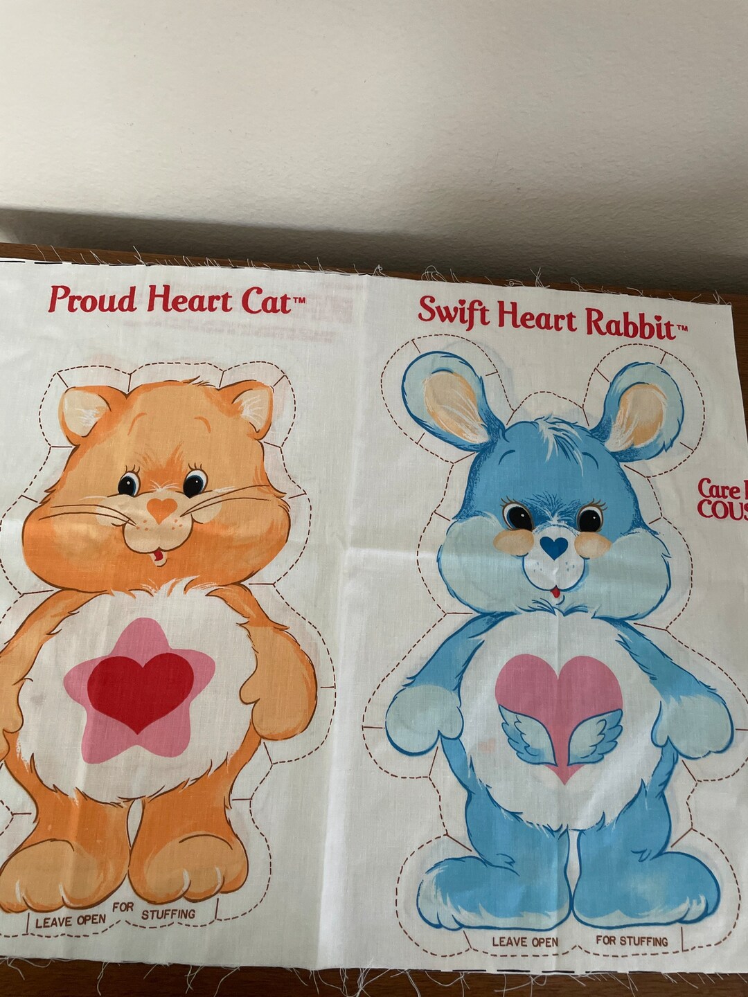Vintage Care Bear Cousins Pillow Panels, 1980's Spring Industries ...