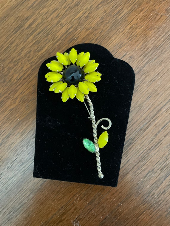 Vintage Yellow Flower Brooch, 1960's Weiss Sunflower … - Gem
