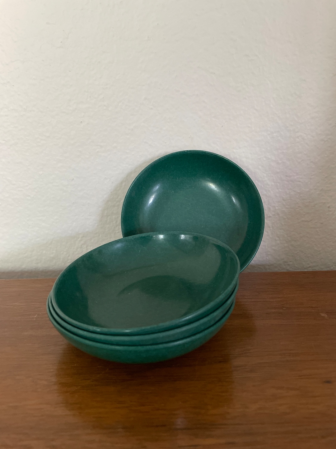 Vintage Green Melmac Berry Bowls, 1950's Branchell Color Flyte Melmac ...