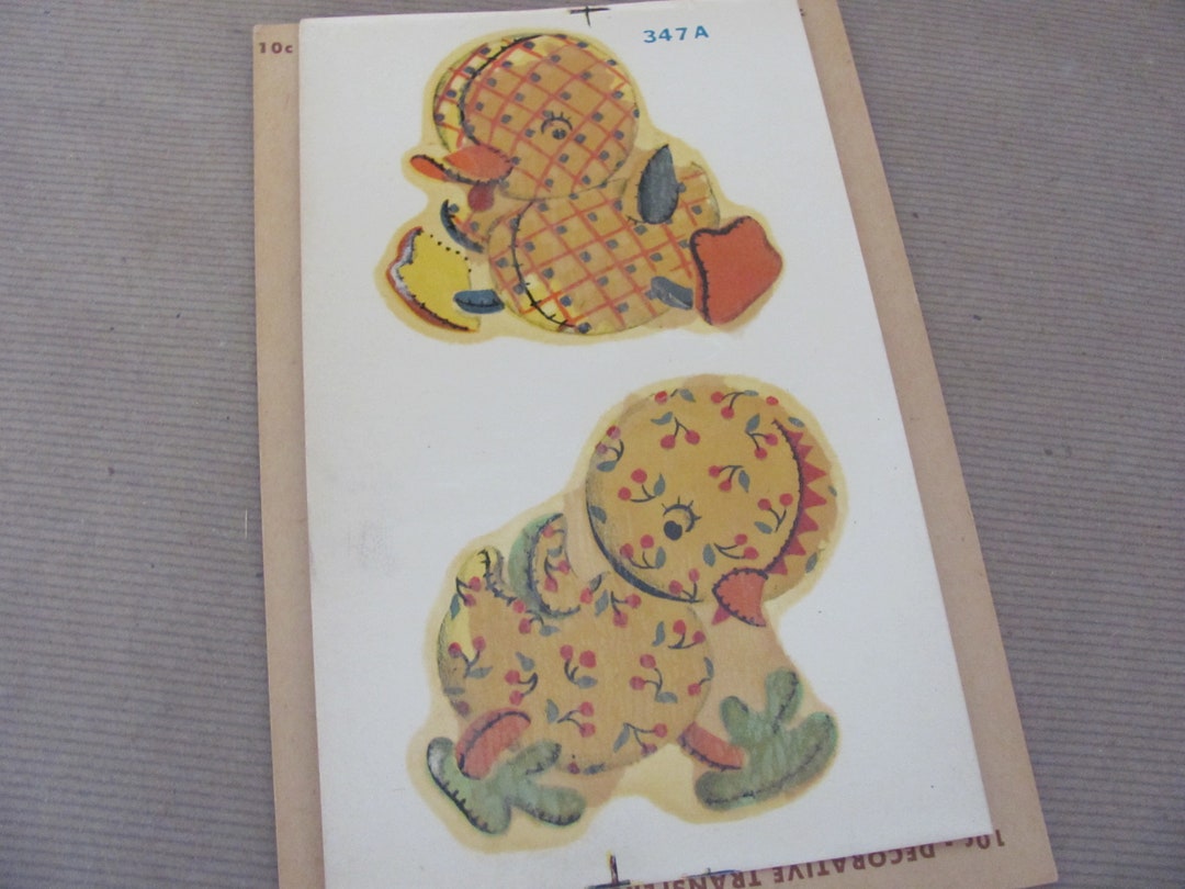 Vintage Decal Set, 1950's Duro Decals, Yellow Ducks Decorative ...