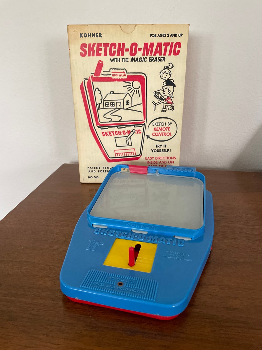 Vintage Sketch Toy, 1960's Kohner Sketch O Matic Magic Drawing Tablet ...