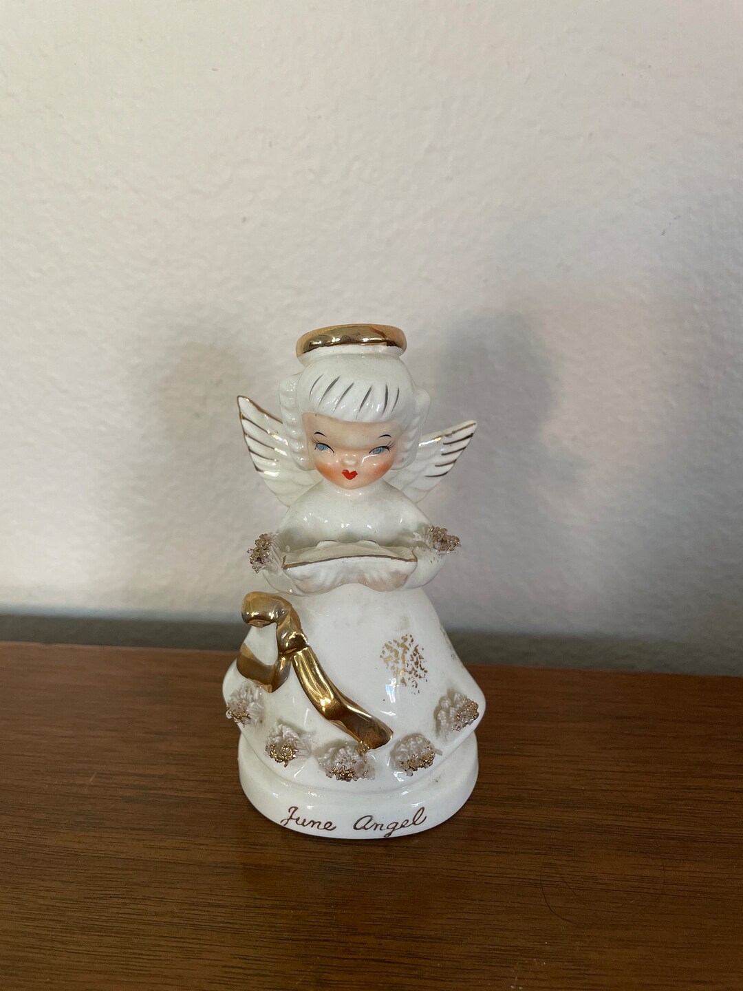 Vintage June Angel Figurine, 1960's Napco June Birthday Figurine, Angel ...