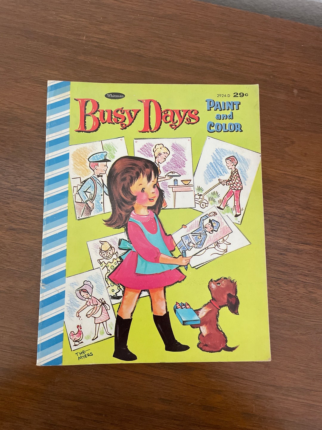 Vintage Kids Coloring Book, 1960's Whitman Busy Days Paint and Color ...