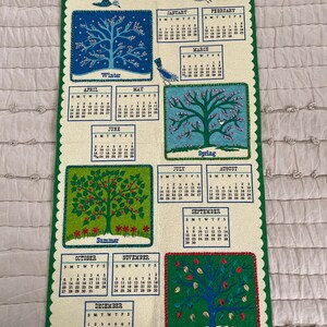 Vintage 1970's Wall Calendar, Bucilla 1974 Jeweled Calendar, Vintage ...