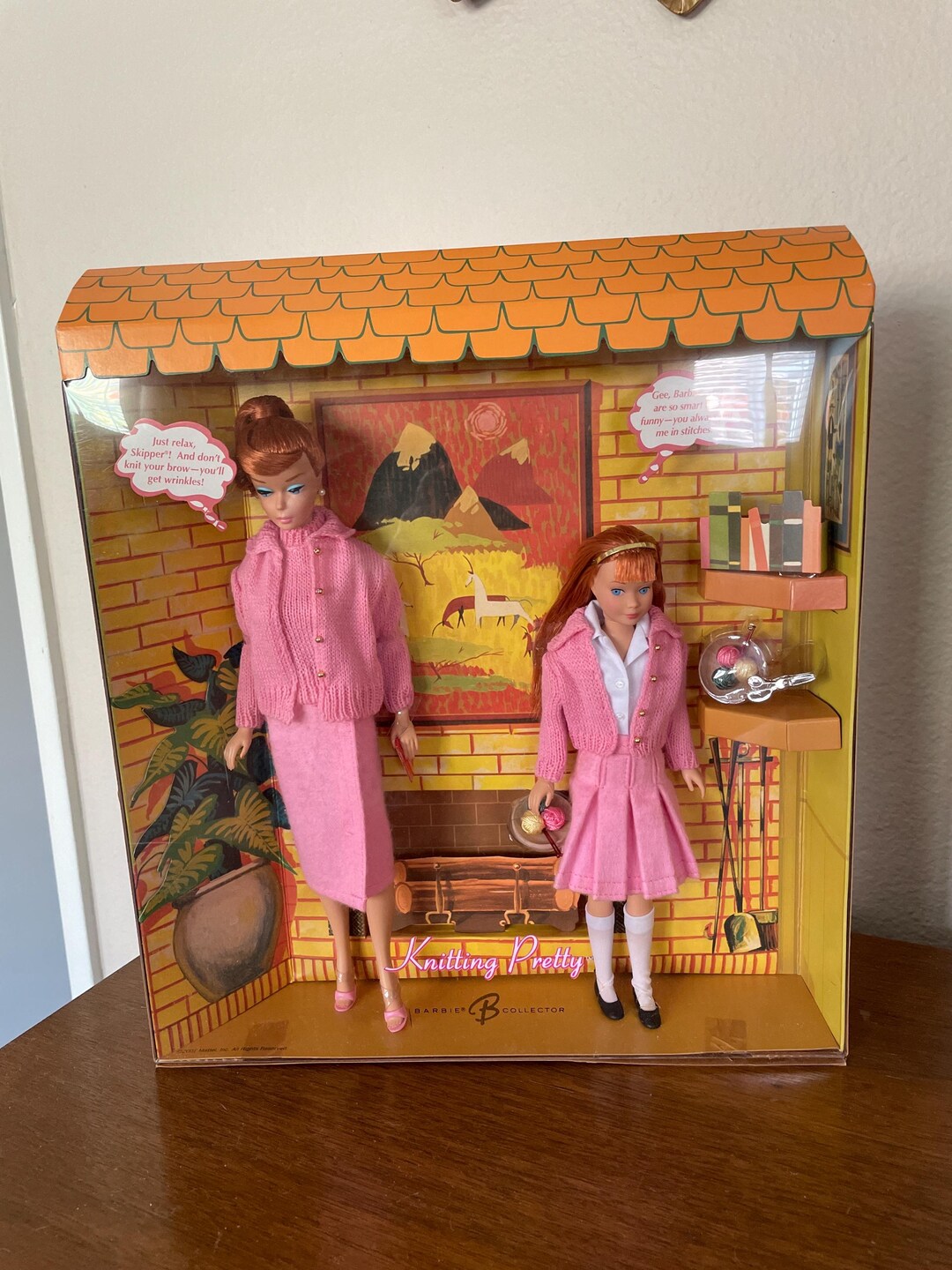 Vintage Reproduction Barbie and Skipper Dolls, Knitting Pretty Barbie ...