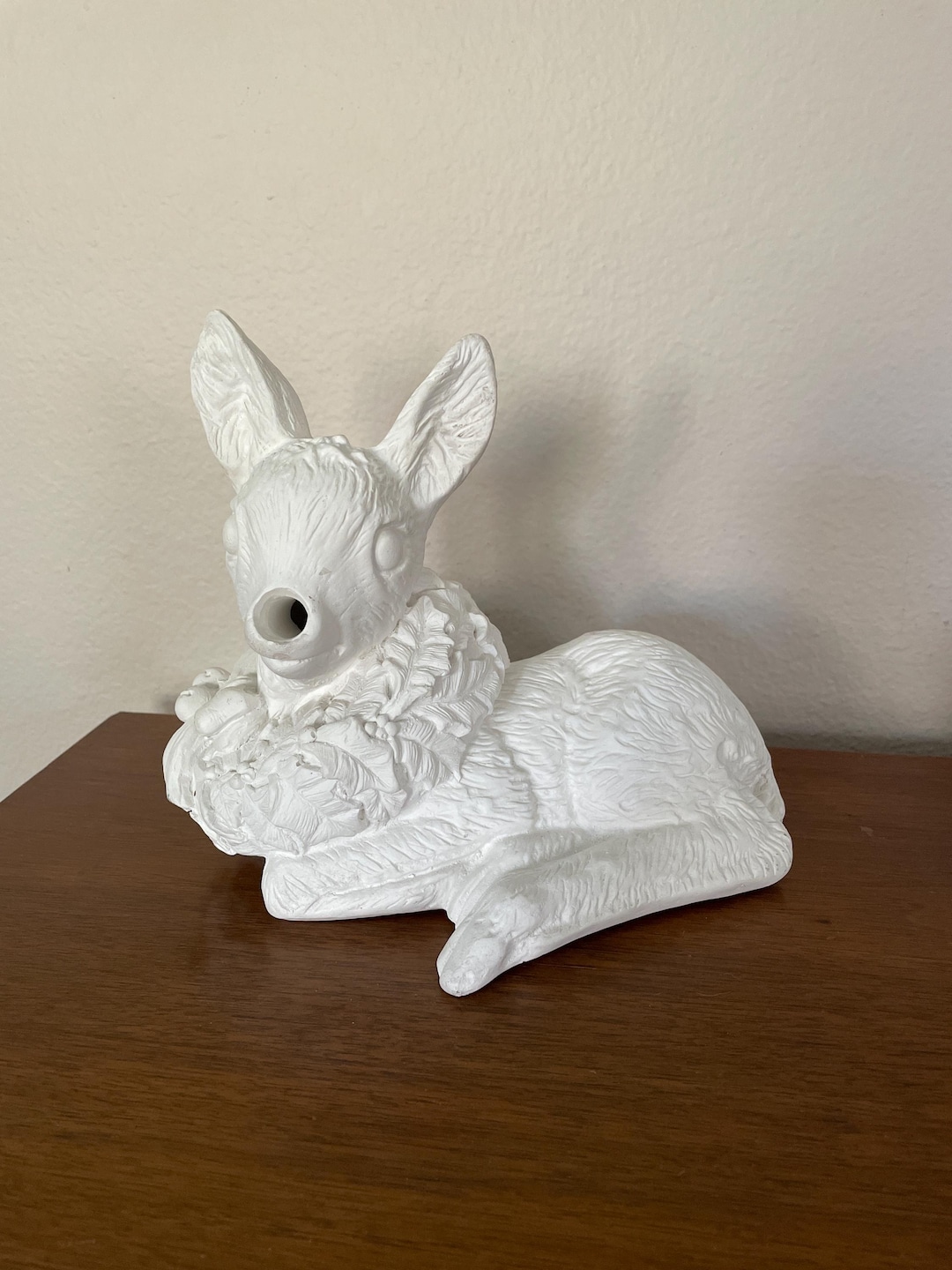Vintage Unpainted Plaster, 1980's NOS Molded Plaster Reindeer Figure ...