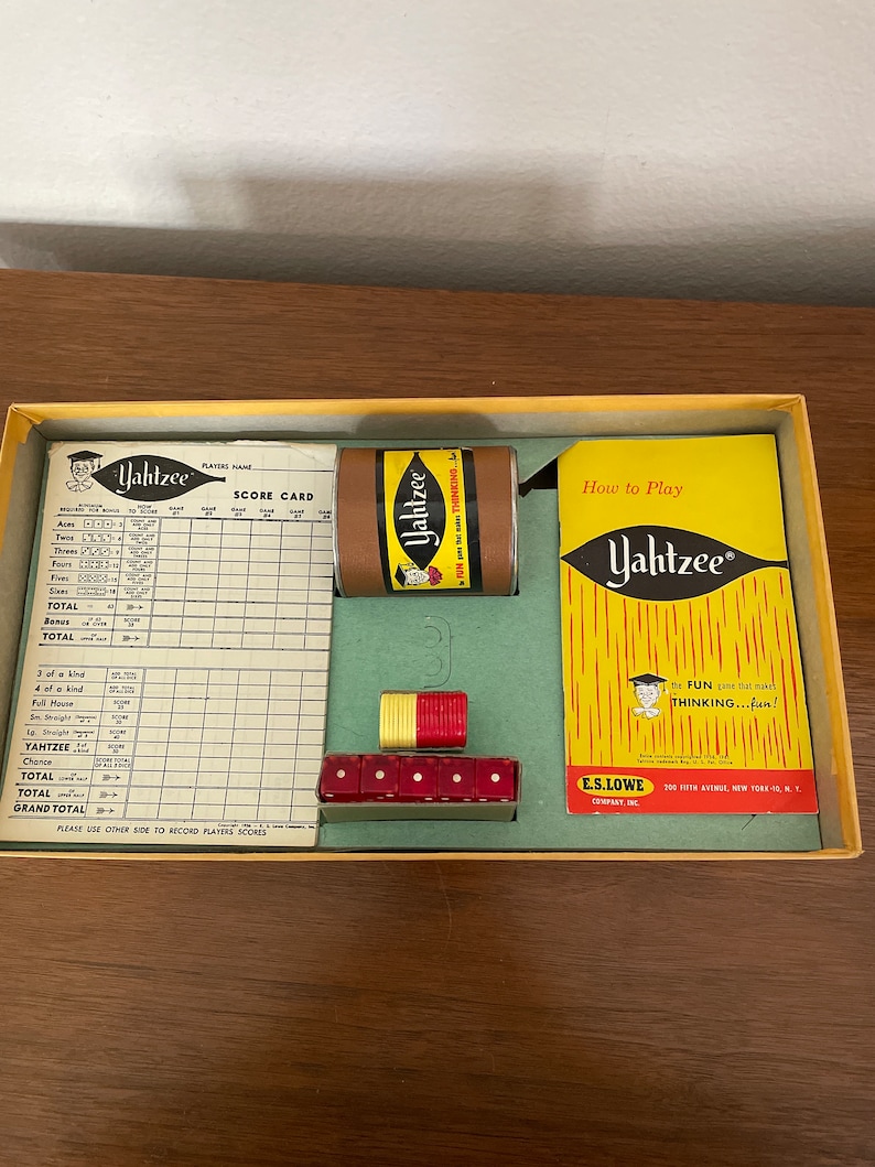 Vintage Yahtzee Game, 1960's Yahtzee Dice Game, Vintage Yahtzee ...