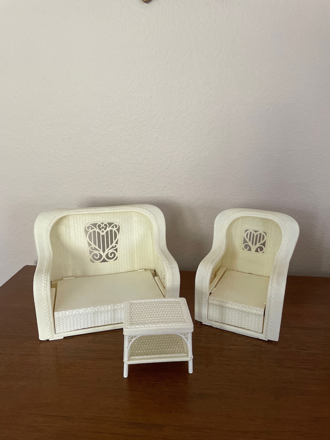 Vintage Barbie Furniture, 1980's Barbie Dream Cottage, White "wicker ...