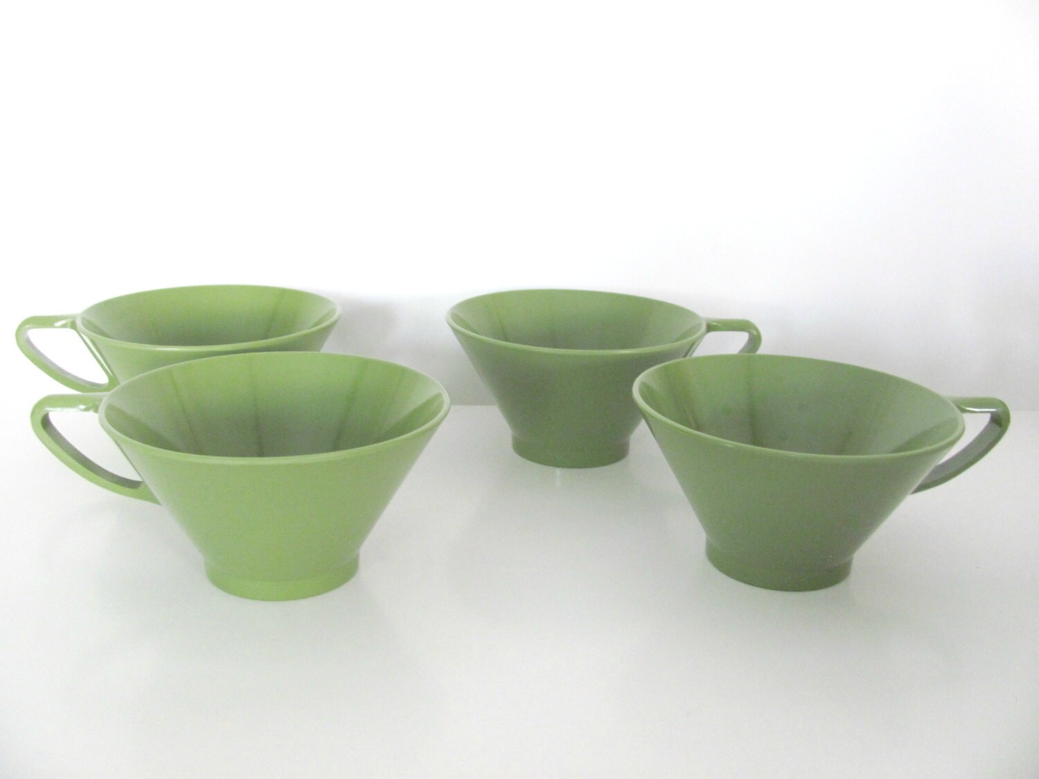 Vintage Melmac Cups, 1960's Avocado Green Cups, Melmac Cups, Coffee ...