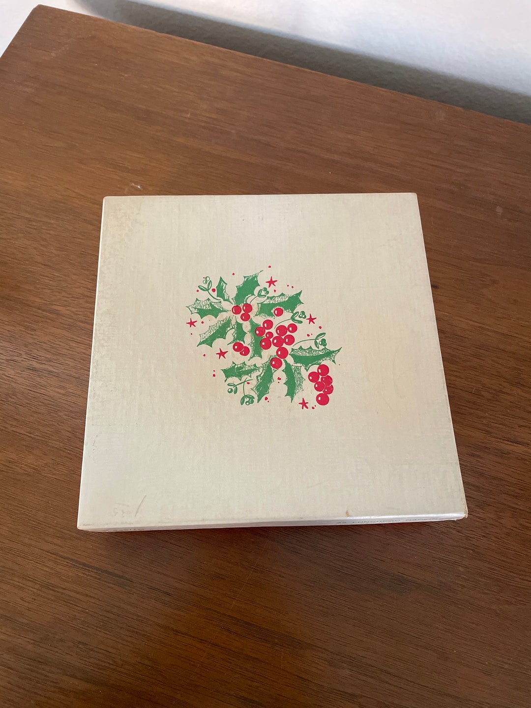Vintage Christmas Napkin Box, 1960's Made in Denmark Napkin Box, Gift ...