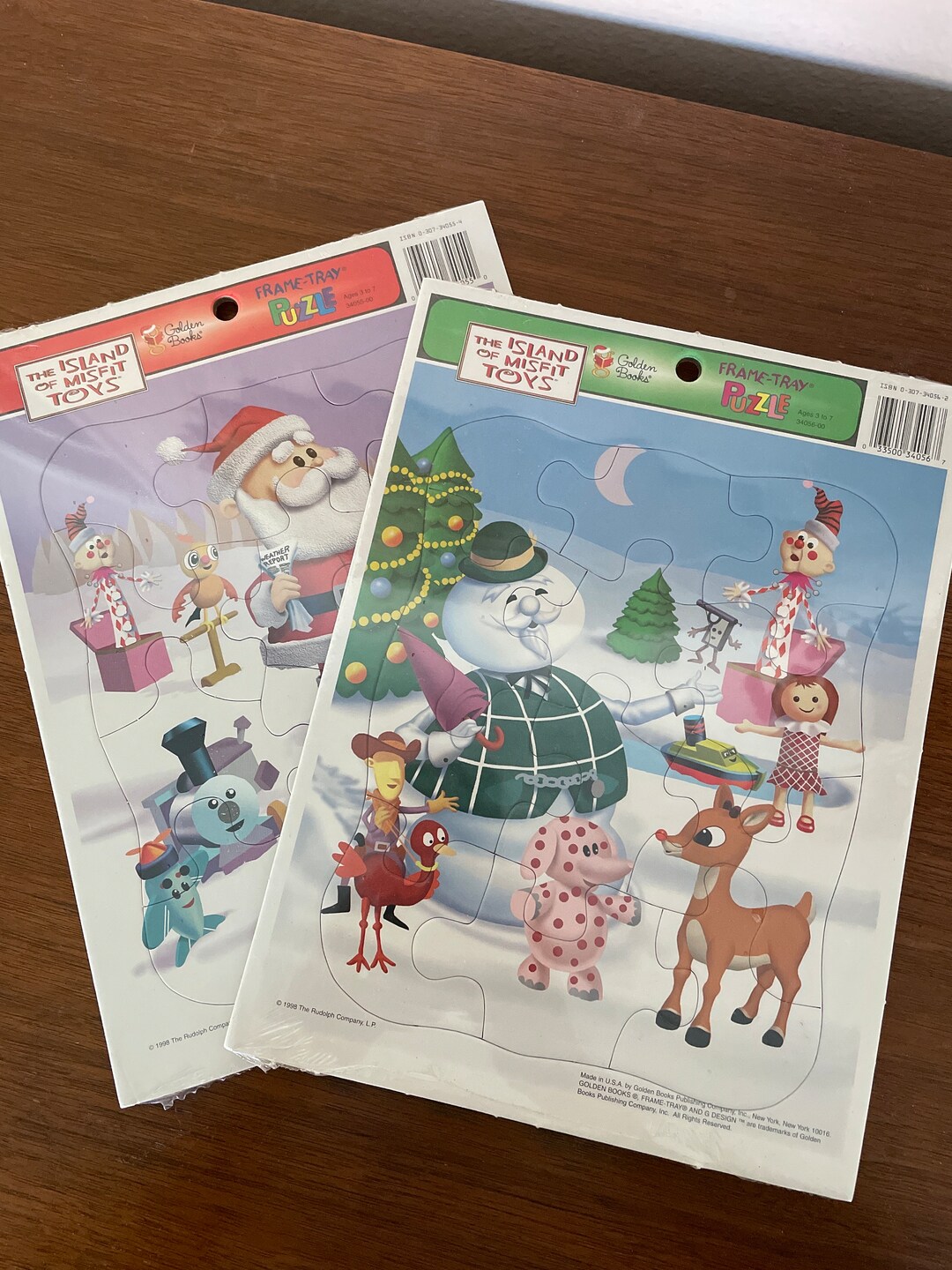 Vintage NOS Rudolph Puzzles, 1990's Golden Books Island of Misfit Toys ...