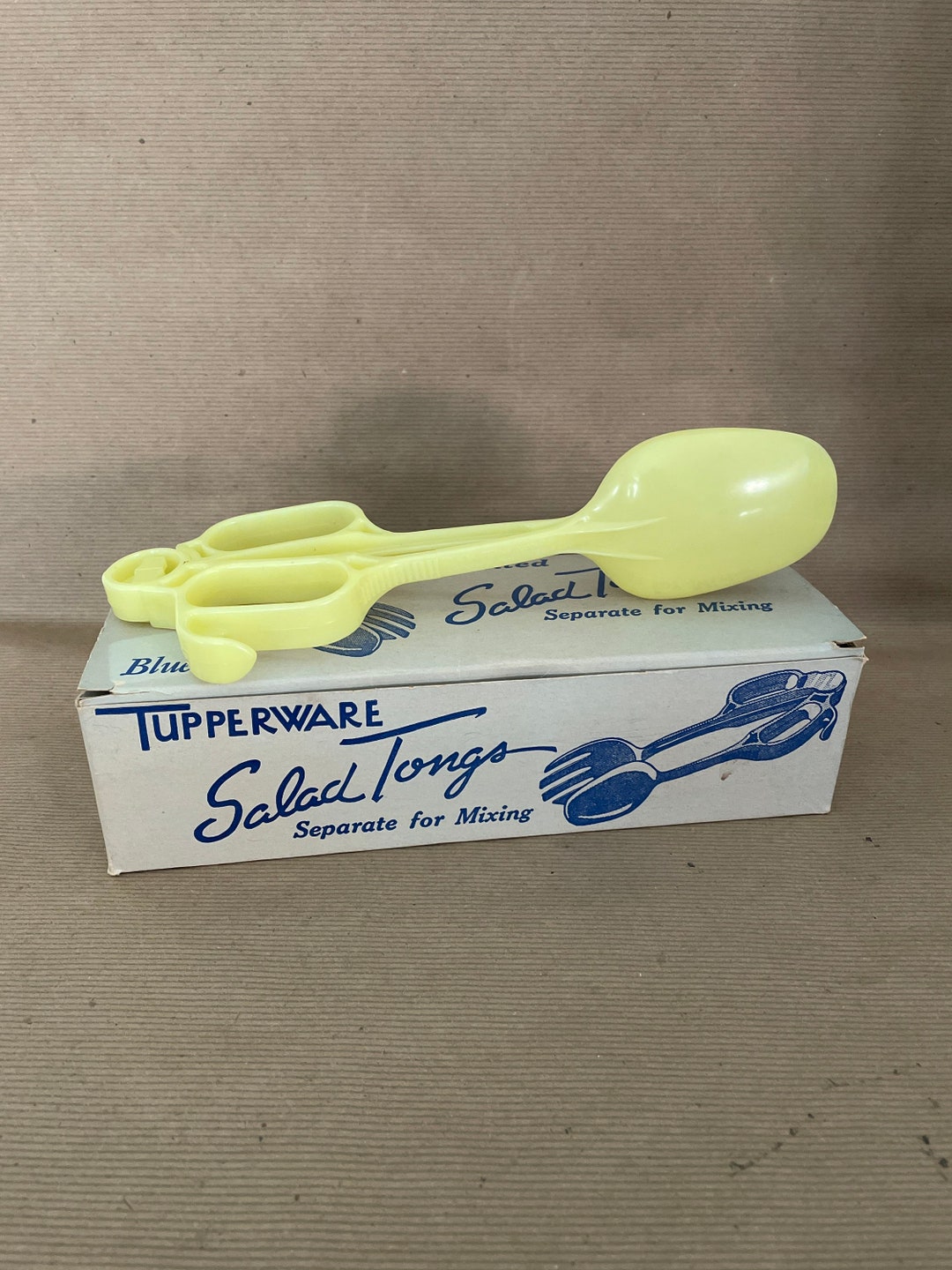 Vintage Tupperware Salad Tongs, 1950s Tupperware Serving Spoon, Fork ...