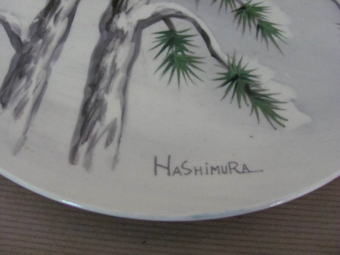 Vintage Christmas Plate 1970's Ucagco Hashimura Winter - Etsy