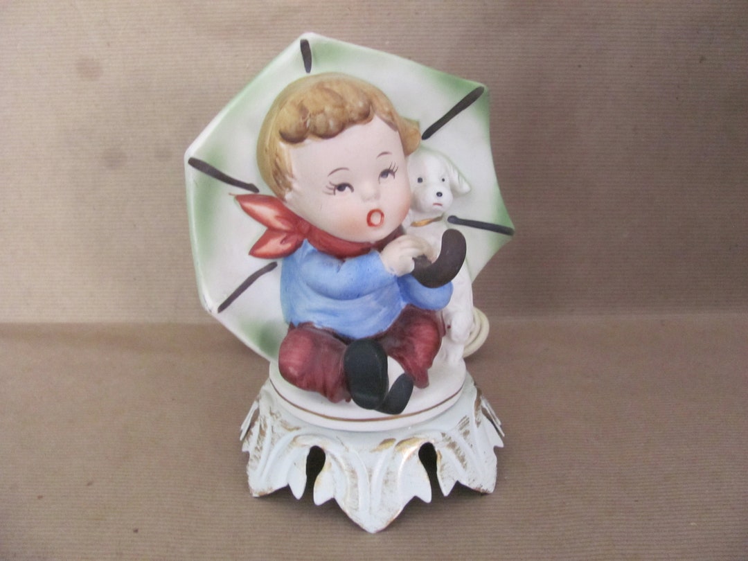 Vintage Boy With Umbrella Nightlight, Lamp, 1960's Aladdin Giftware ...