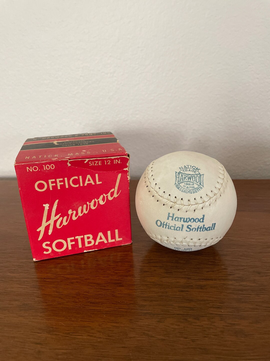 Vintage Softball, 1950's Harwood 12 Inch Softball, No. 100, Original ...