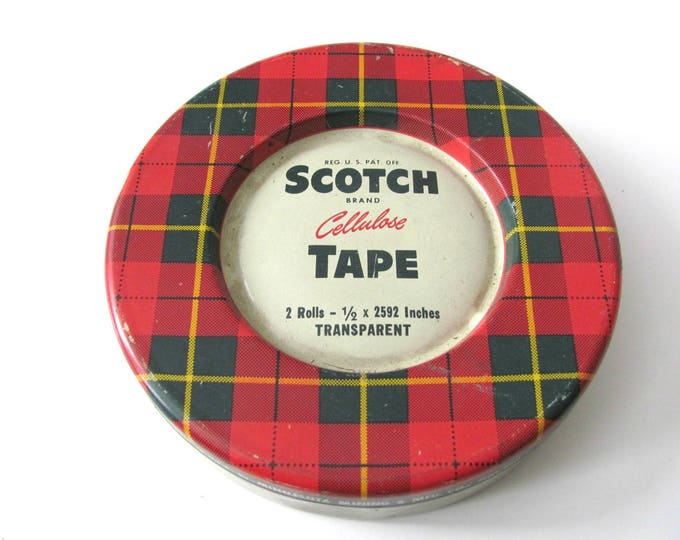 Vintage Scotch Tape Holder, 1960's Metal Scotch Tape Tin, Tape Box, Mid ...