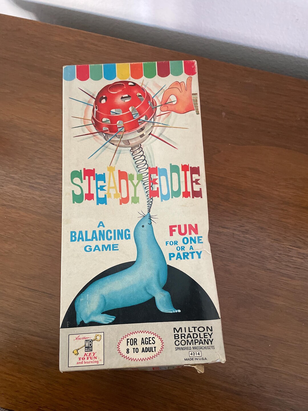 Vintage Steady Eddie Game, 1960's Milton Bradley Steady Eddie Balancing ...