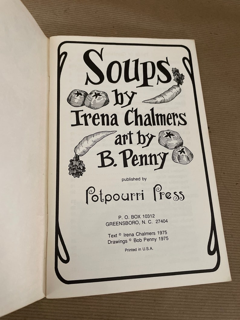 Vintage Soup Recipe Booklet 1970's Potpourri Press - Etsy