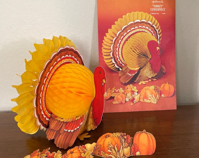 Vintage Thanksgiving Centerpiece, 1970's Hallmark Turkey Centerpiece ...