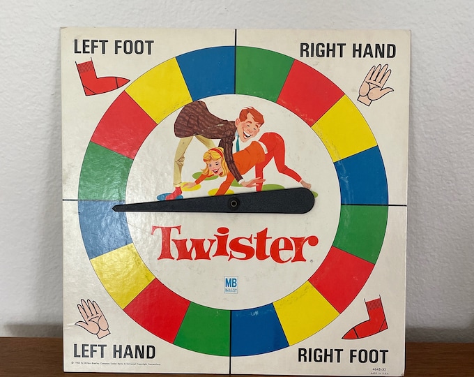 Vintage Twister Spinner, 1960's Milton Bradley Twister Spinner Board ...