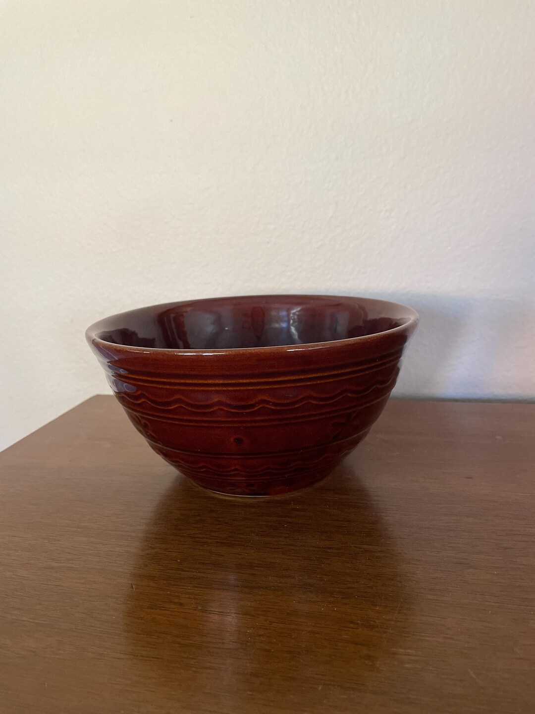 Vintage Brown Bowl, 1960's Marcrest Stoneware Mixing Bowl, Made in USA ...