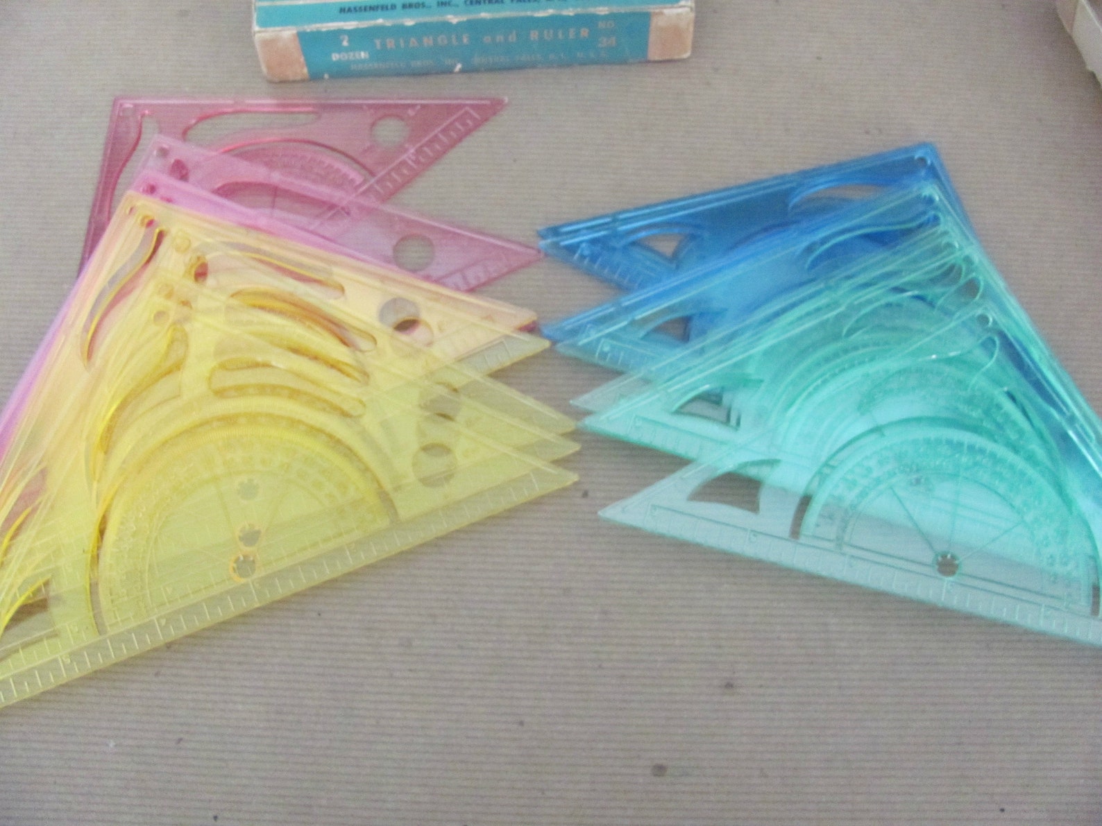 Vintage Office, School Supplies, 1960's Hasbro Plastic Triangle and ...