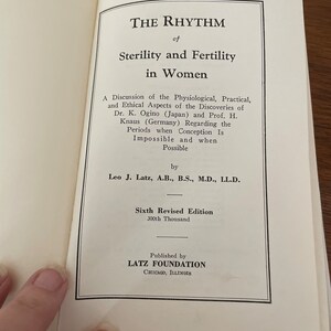 Vintage Birth Control Book, 1950's the Rhythm of Sterility and ...
