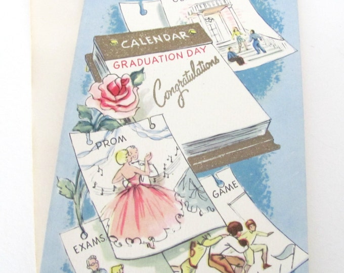 Vintage Graduation Card - 1950's Greeting Card - High School Graduation ...