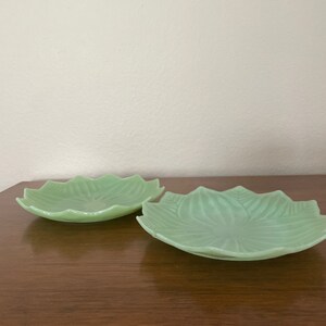 Vintage Jadeite Plates, 1940's Fire King Jadeite Lotus Salad Plates ...