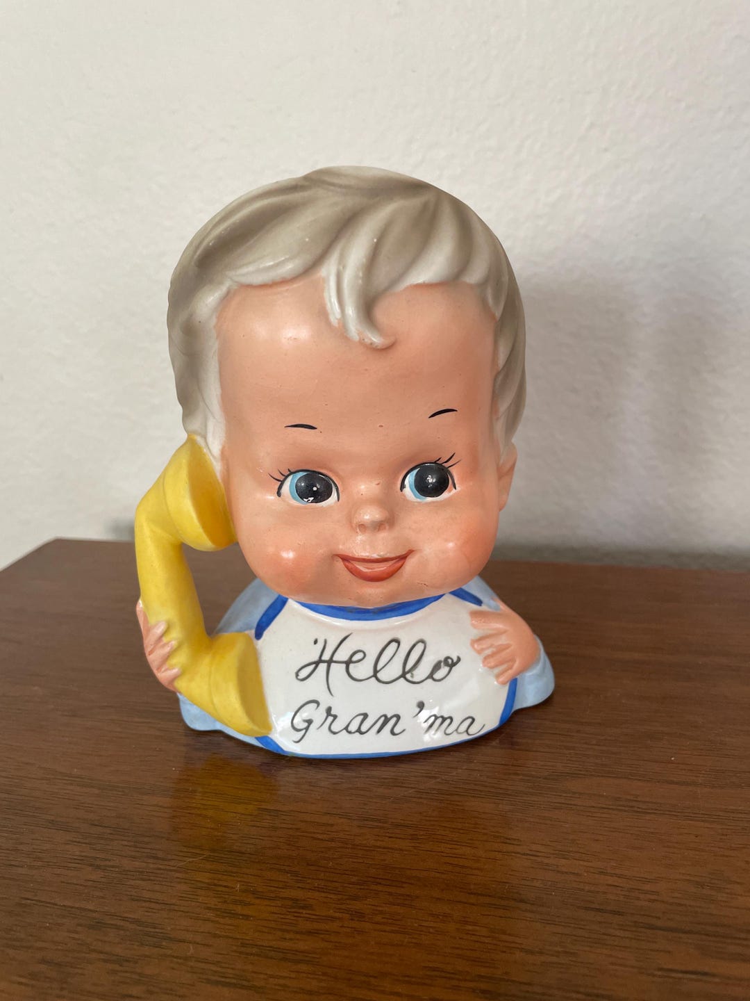 Vintage Baby Head Planter, 1960's Inarco Ceramic Baby Planter, Hello ...