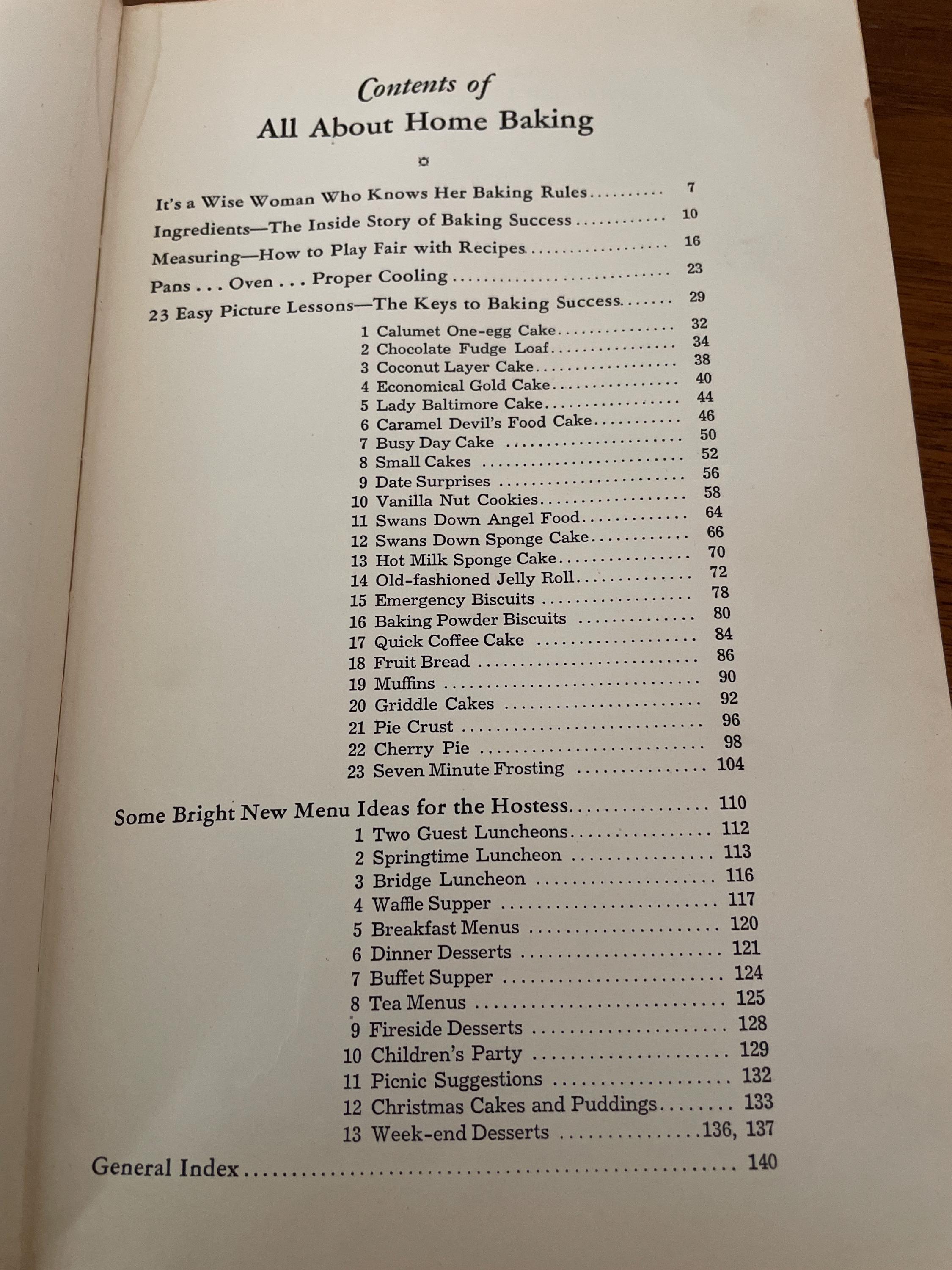 Vintage Baking Cookbook, 1930's General Foods All About Home Baking ...