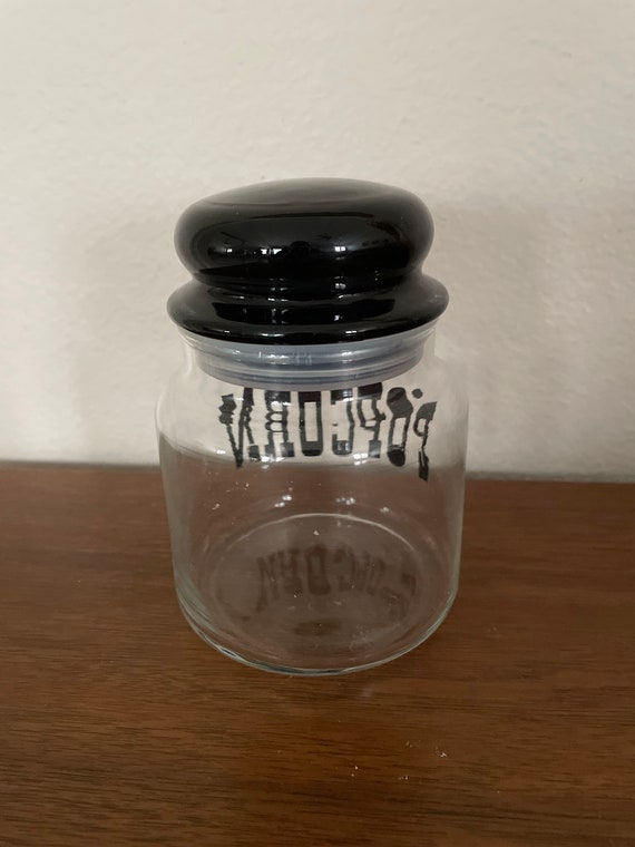Vintage Heavy Glass Popcorn Kernel Canister Jar Home & Living Jars ...