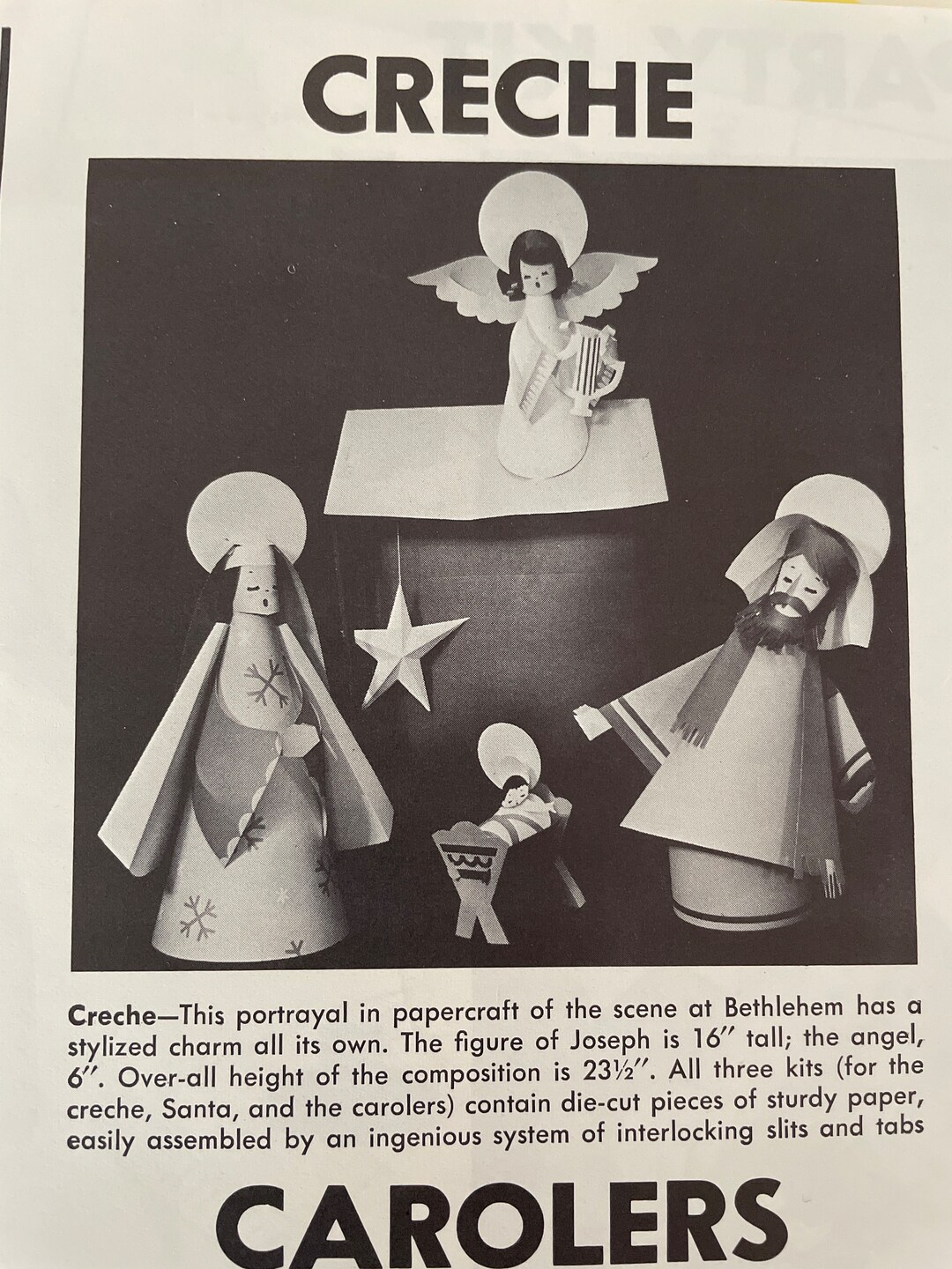 Vintage Christmas Creche, 1960's Amelia Robin Paper Sculpture Creche ...