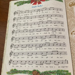 Vintage Child's Christmas Book, 1980's Jingle Bells Book, Little Golden ...