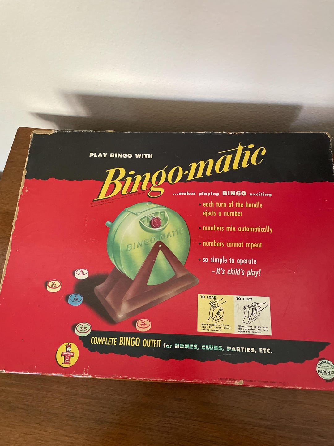 Vintage Bingo Game, 1950's Transogram Bingo Matic Game Set, Complete ...