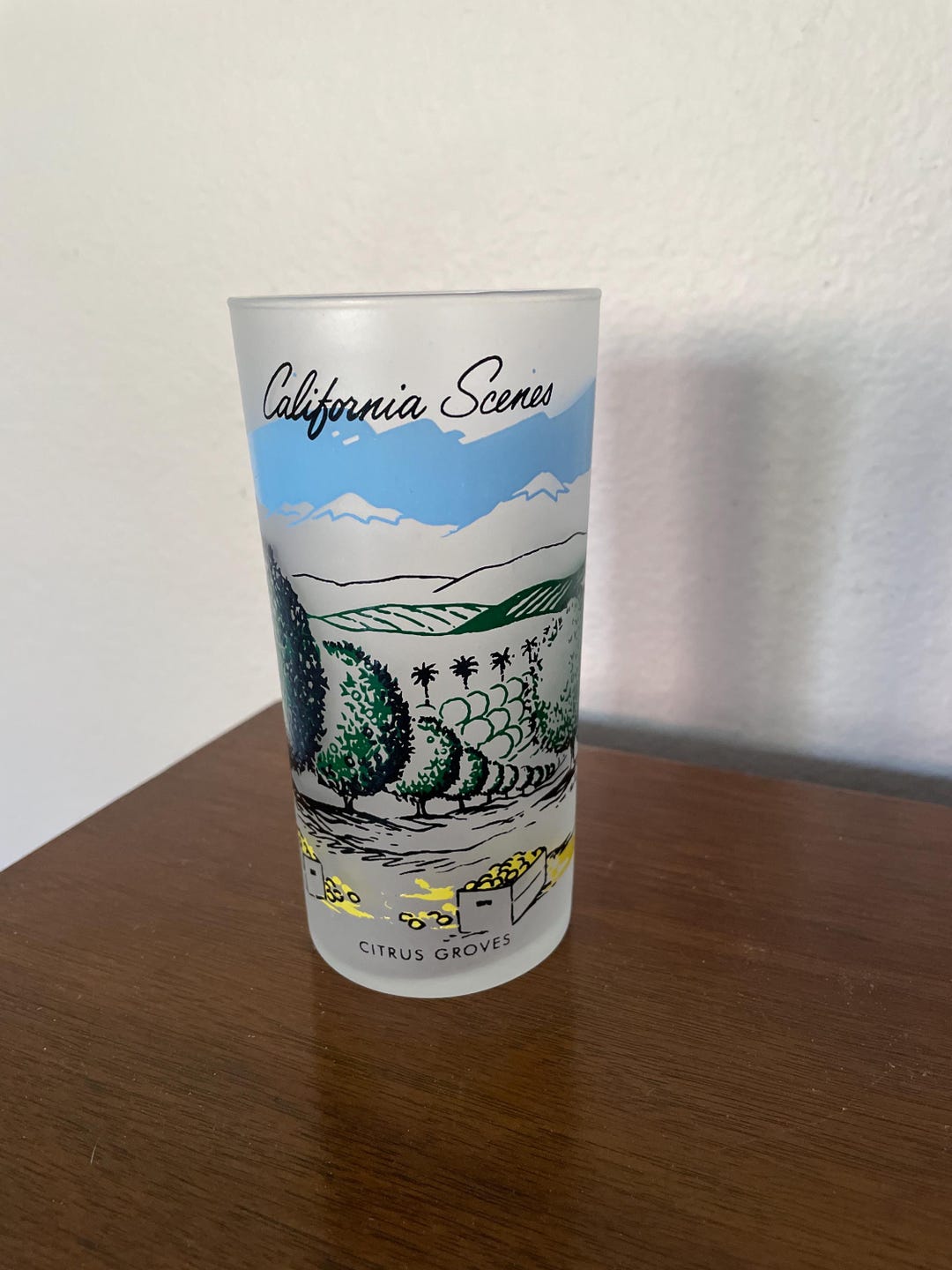 Vintage California Citrus Groves Glass, 1960's Libbey California Scenes ...