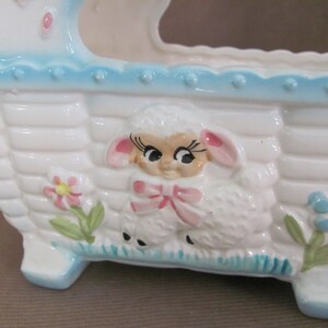 Vintage Baby Planter, 1950's Rubens Ceramic Cradle Planter, Lamb Baby ...