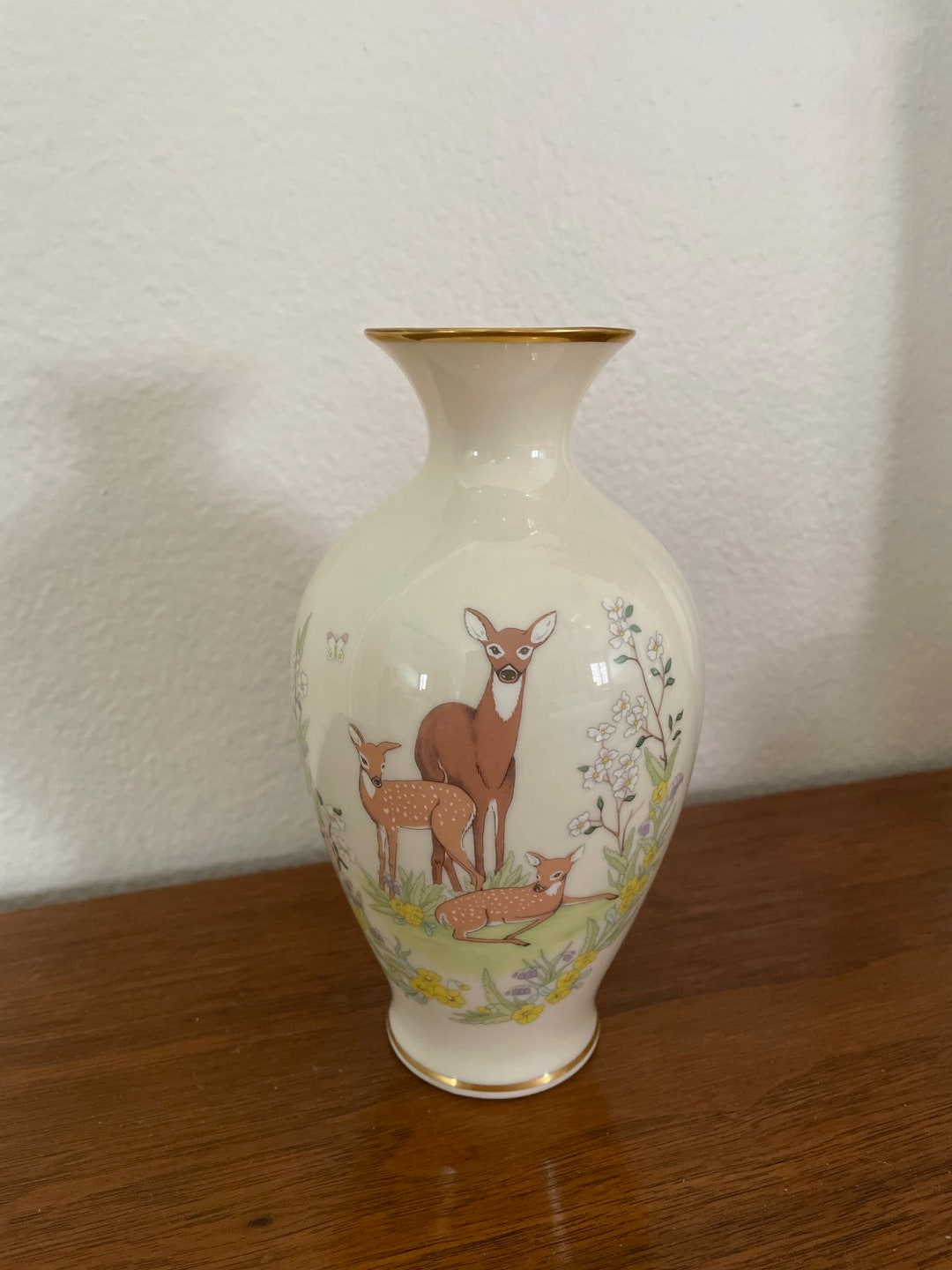 Vintage Deer Vase, 1980's Lenox China Mother's Day Vase, Collectible ...