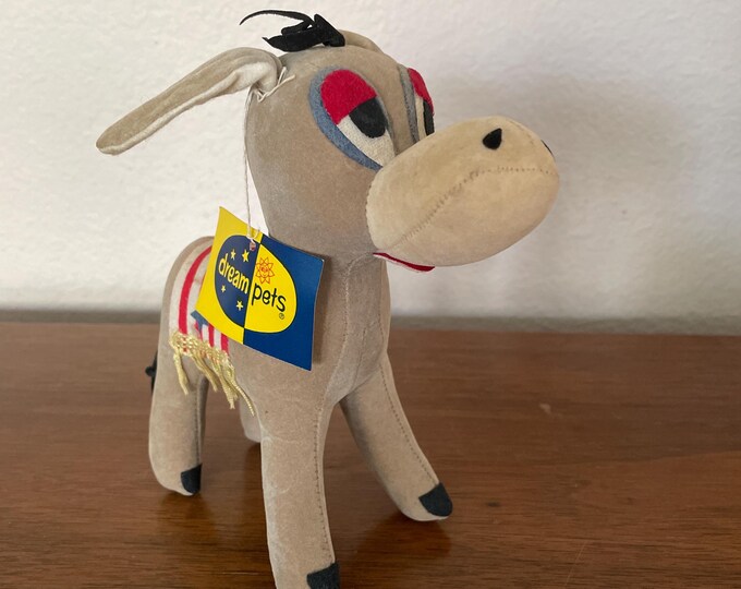 Vintage Stuffed Donkey, 1960's Dakin Dream Pets Demo Donkey, Patriotic ...
