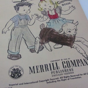 Vintage Coloring Book, 1960's Merrill Company Lamb's Easy Coloring Book ...