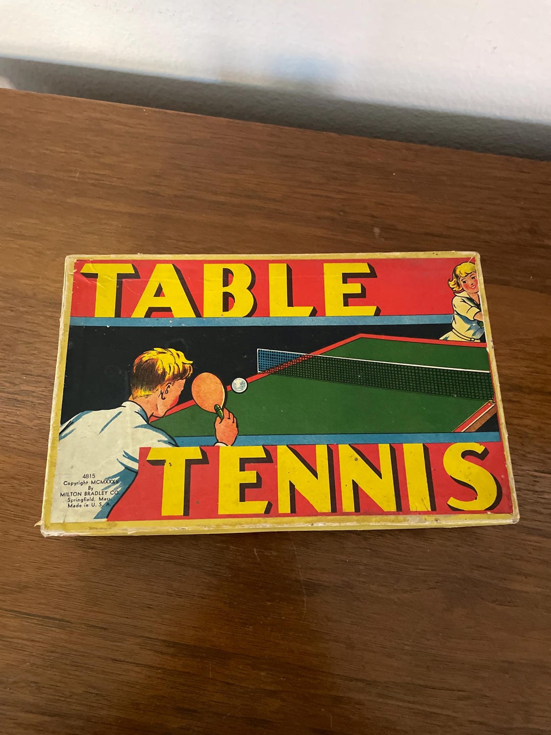 Vintage Ping Pong Game, 1930's Milton Bradley Table Tennis Set, Paddles ...