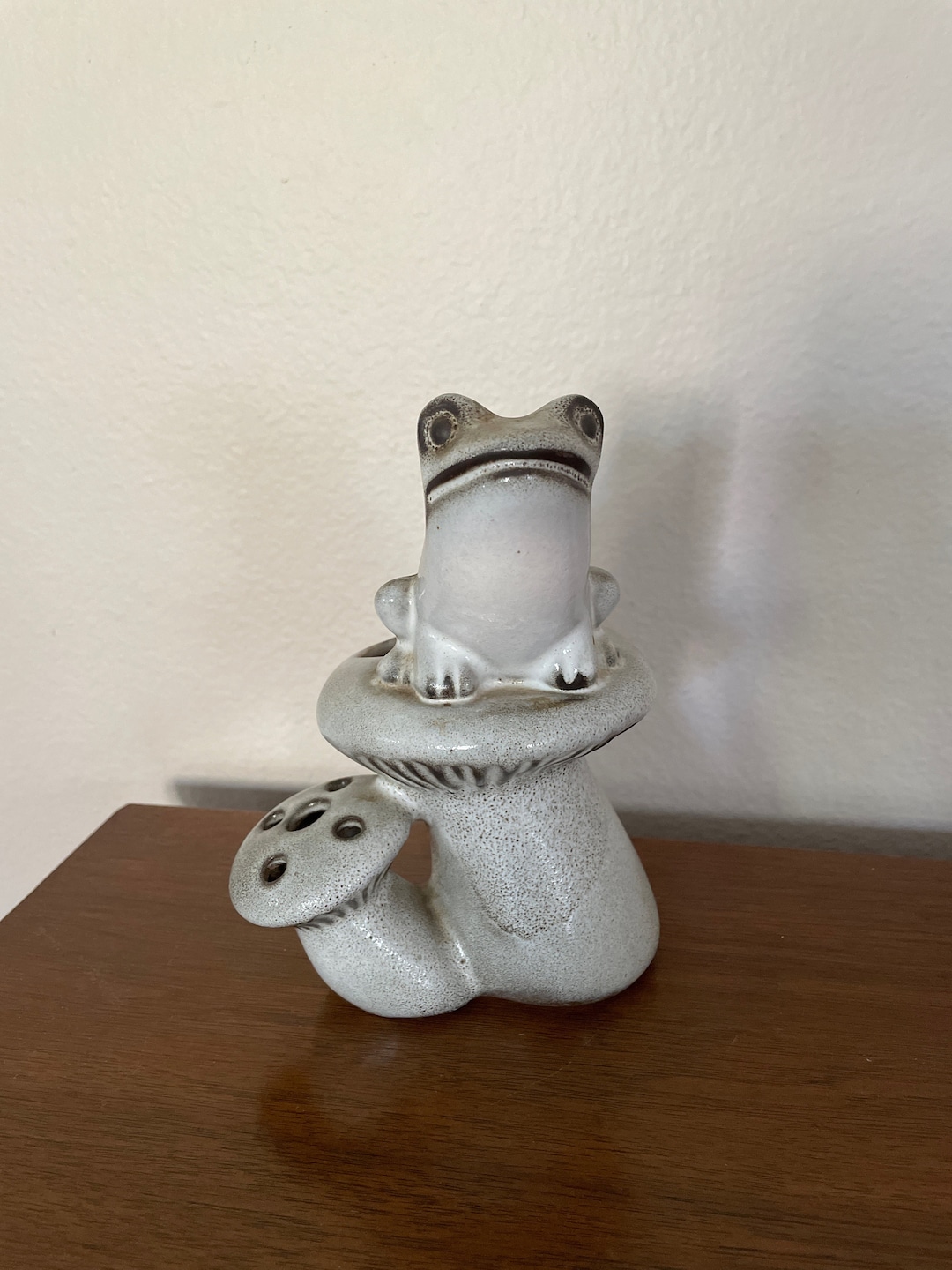 Vintage Frog on Toadstool Planter, 1970's Howard Pierce Pottery Frog ...