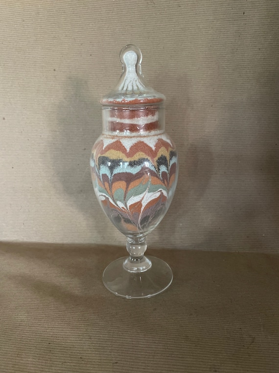 Vintage Sand Art Glass Jar 1970's Sand Art Display Jar - Etsy