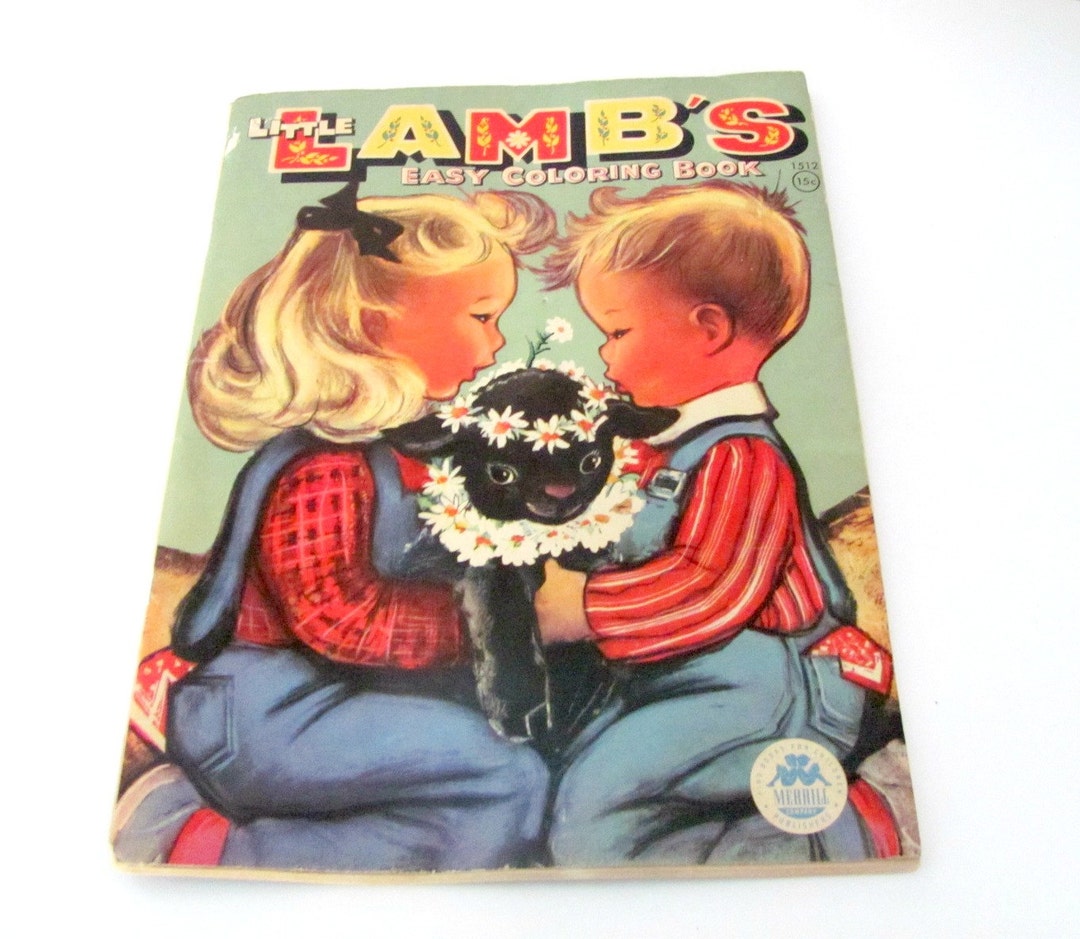 Vintage Coloring Book, 1960's Merrill Company Lamb's Easy Coloring Book ...