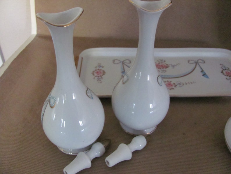 Vintage Porcelain Vanity Set 1950's Wales Japan Vanity - Etsy